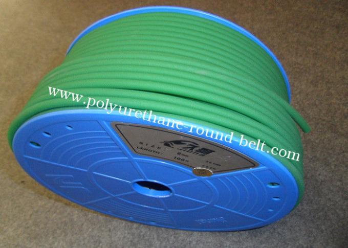 Green PU Polyurethane Round Belt anti static with 3mm - 8mm Textile